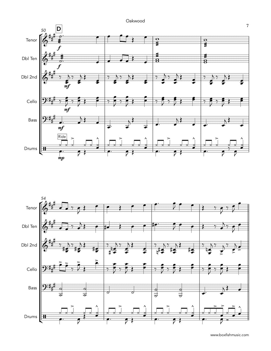 Oakwood for Steelband Matt Ehlers – Boxfish Music Publishing, Inc.