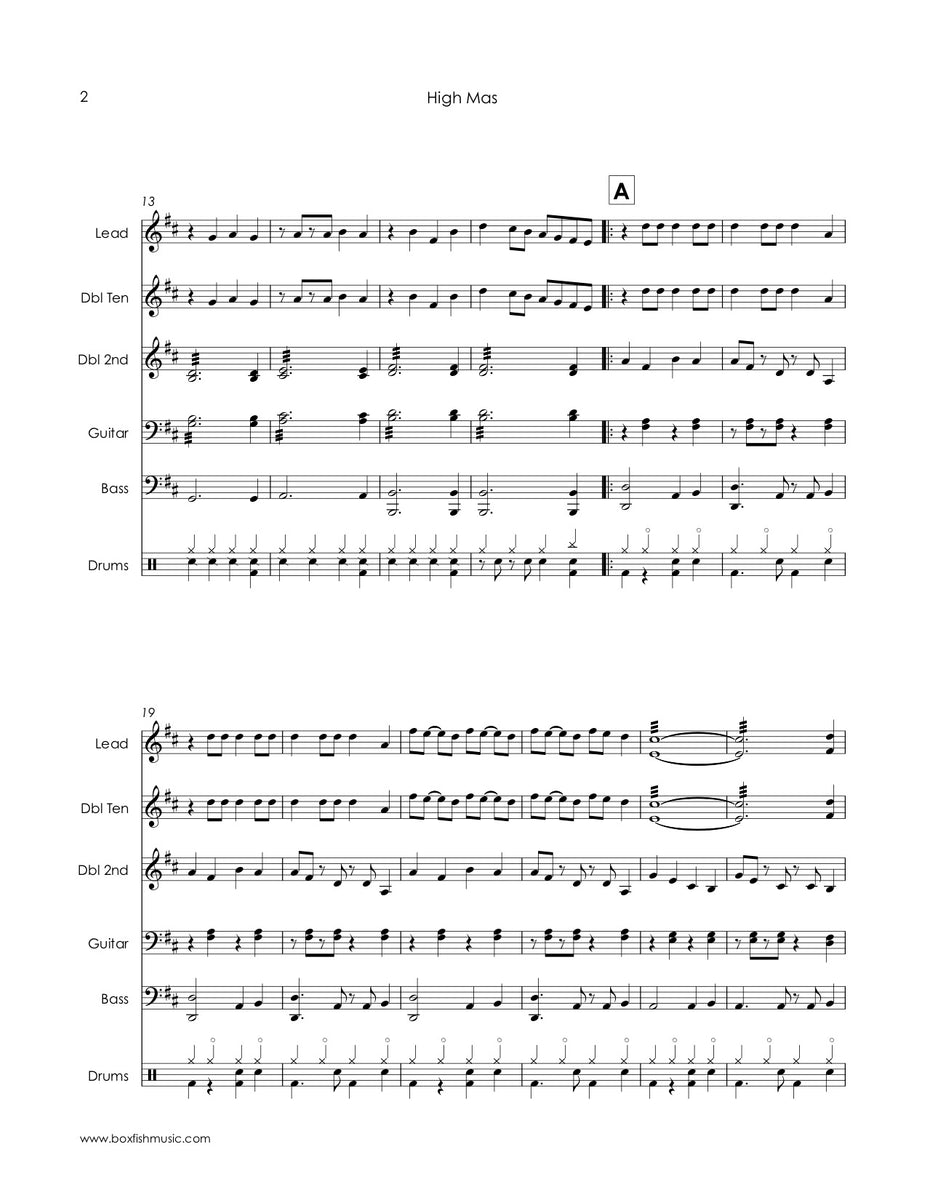 High Mas for Steel Band David Rudder/Arr. Lemmerman – Boxfish Music ...